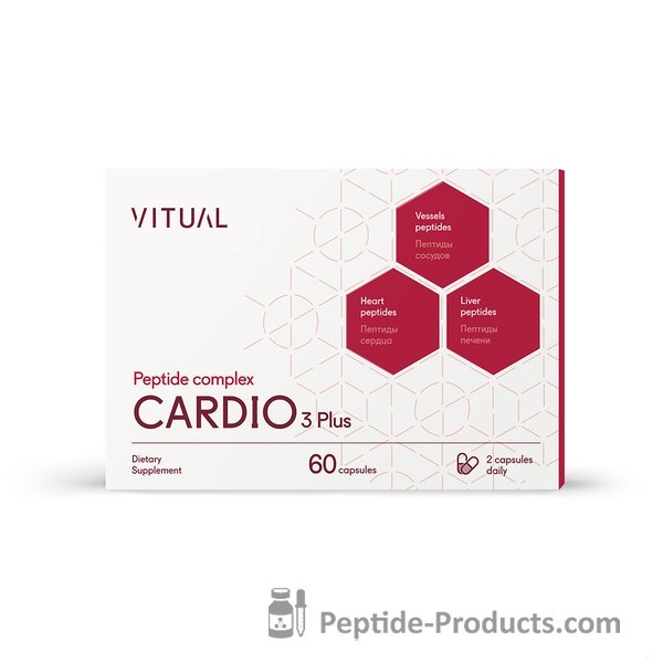 CARDIO 3 Plus is a natural Khavinson peptide complex for the cardiovascular system. 60 capsules.